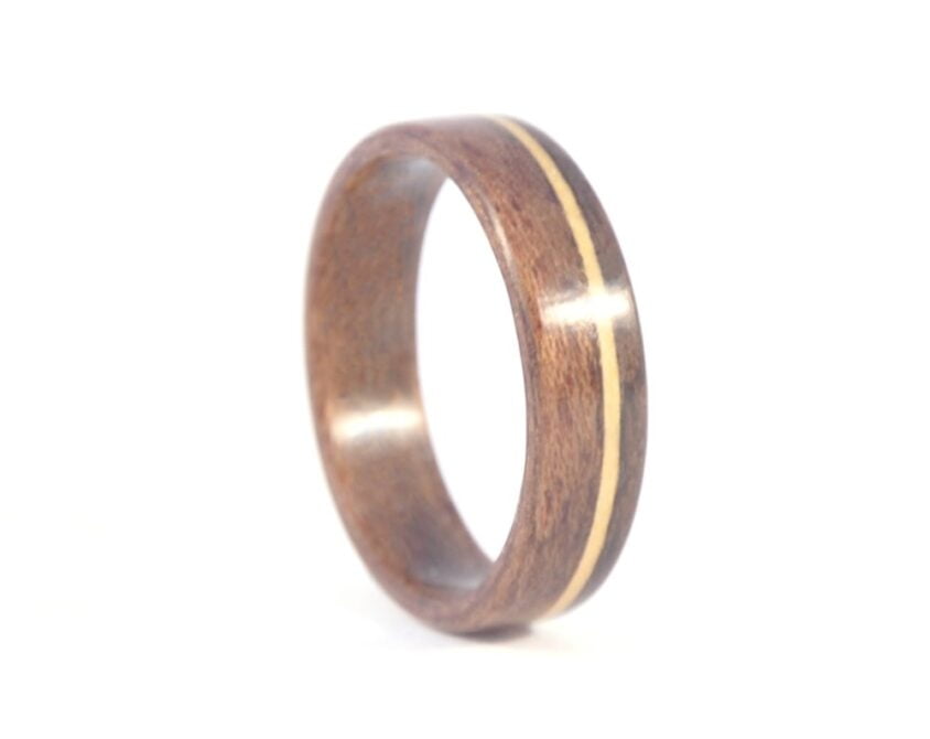 Walnut and Huon Pine, Slim Wood Ring - Wooden Ring Store